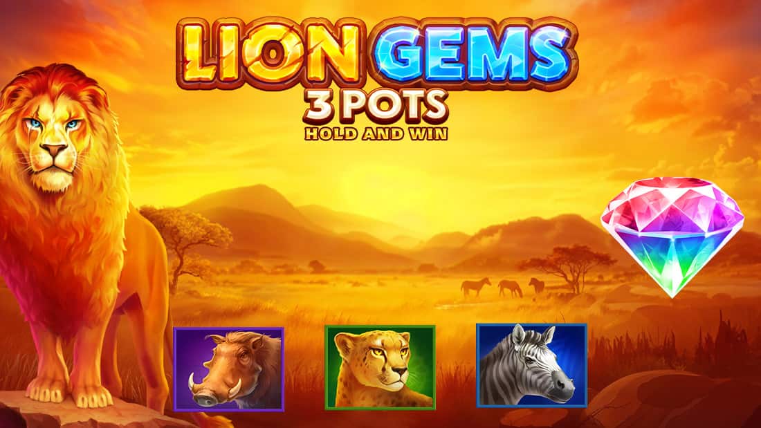 Lion Gems 3 Pots Hold and Win Slot Online | 500 Free Spin | AdmiralBet